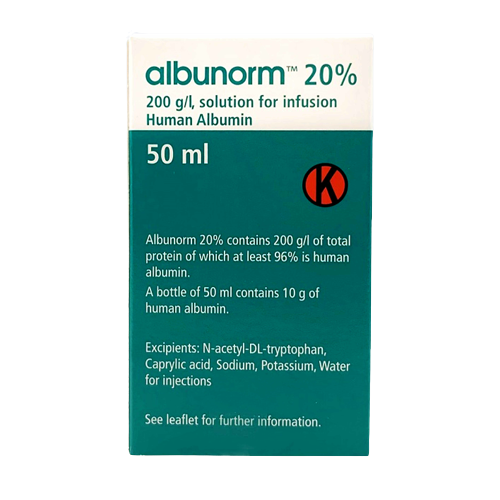 ALBUNORM Human Albumin 20.0% (200g / L) Solution for IV Infusion 50mL ...